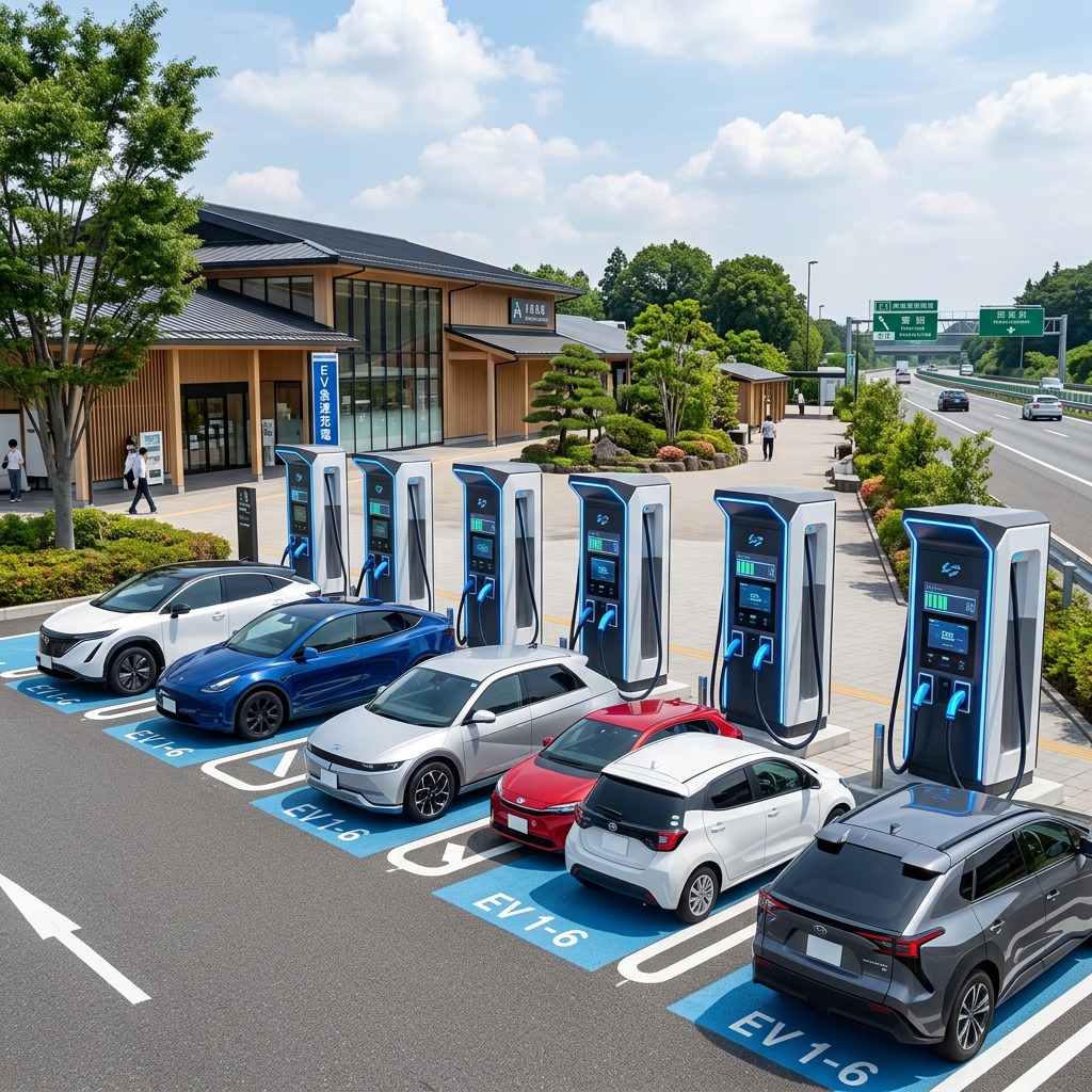 【2026年最新】EV急速充電器の出力別リスト！90kW以上で充電が早いSA・PA｜高速道路SA・PAガイド
